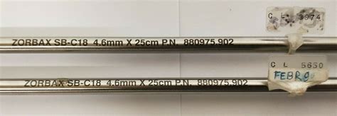 Used Agilent Zorbax Sb C18 Hplc Column 25 Cm × 4 6 Mm X 5µm For Sale At Chemistry Rg Consultant