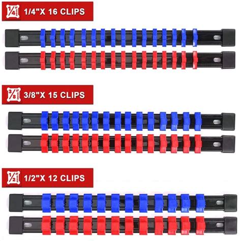 Abs Socket Organizer 1 2 Inch 3 8 Inch And 1 4 Clip Drive Socket Rail