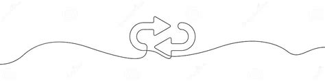 Circular Arrows Icon Line Continuous Drawing Vector One Line Circular Arrows Icon Vector