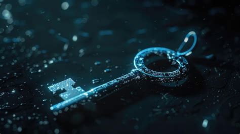 Premium Photo Bright Encrypted Key Against Dark Space Sharp Shadows Emphasizing The Vital Role