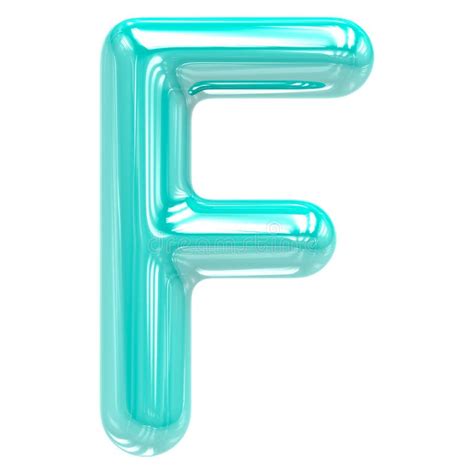 F Green Font Cyan 3d With White Background Stock Illustration