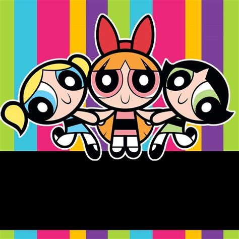 The Powerpuff Girls Wallpaper With Three Cartoon Characters In Front Of