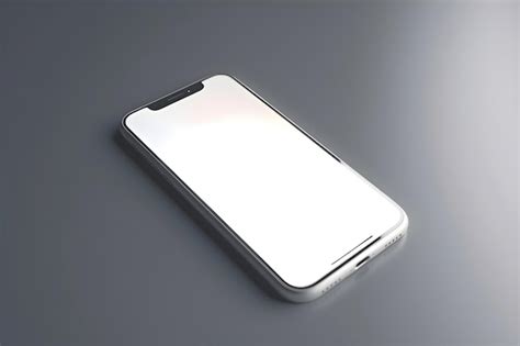 Free Psd Smartphone With Blank White Screen On Gray Background 3d Render