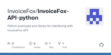 GitHub InvoiceFox InvoiceFox API Python Python Examples And Library For Interfacing With