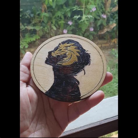 Pyrography With Gold Leaf And Wire Inlay R Pyrography