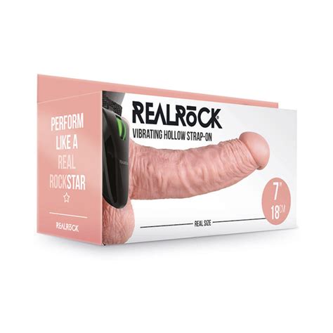 Realrock Vibrating Hollow Strap On With Balls 7 In Vanilla Shop