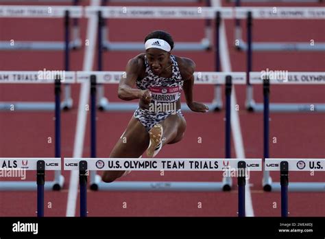 Keni Harrison Wins The The Second Semi Final In The Womens 100 Meter Hurdles At The Us
