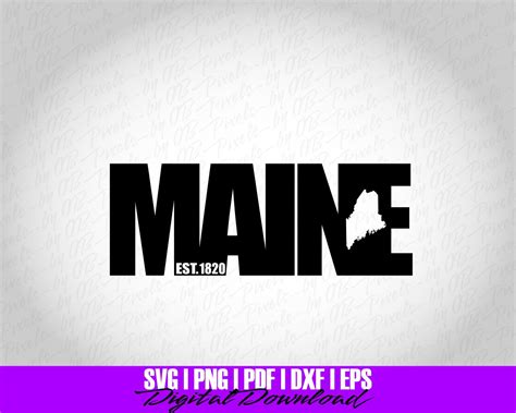 Maine Svg Maine Svg File Instant Download Maine Cut File Svg File