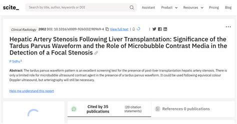 Hepatic Artery Stenosis Following Liver Transplantation Significance