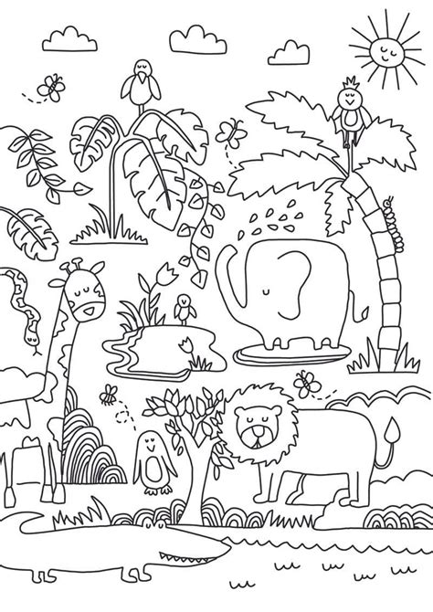 Jungle Coloring Pages Coloringlib