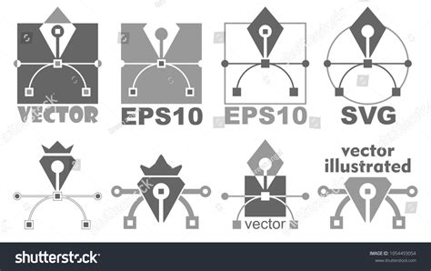 Pen Tool Icon Bezier Curve Graphic Stock Vector Royalty Free 1054493054 Shutterstock