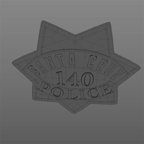 3d Model Santa Cruz Police Badge Vr Ar Low Poly Cgtrader