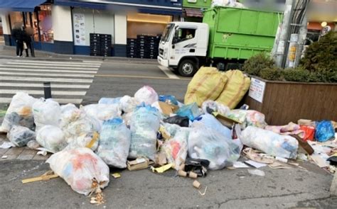 내다 버린 양심 ‘수북 쓰레기 불법 투기장 된 수원역 로데오거리 [현장 그곳and]