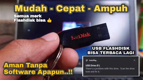 Cara Memperbaiki Flashdisk Yang Tidak Terbaca Youtube