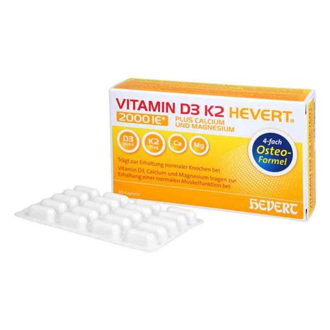 Vitamin D3 K2 Hevert Plus Calcium Und Magnesium 2000 I E 2 Kapsel N
