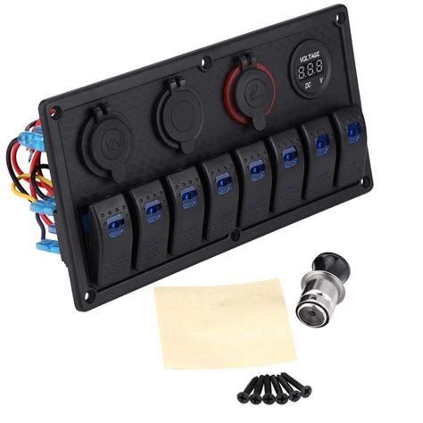 Toggle Switch Control Panel Overload Protection 8 Gang Led Rocker Desertcart India