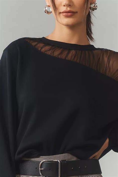 Maeve Sheer Shoulder Pullover Knit Top Anthropologie