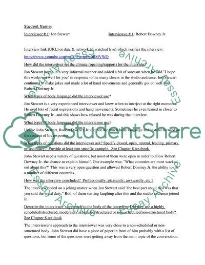 Interview Assignment Essay Example Topics And Well Written Essays
