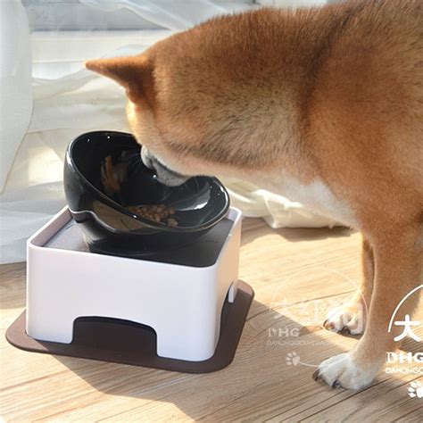 法斗碗宠物餐桌狗狗食盆防滑猫碗狗碗陶瓷碗架泰迪柴犬护颈椎食具 虎窝淘