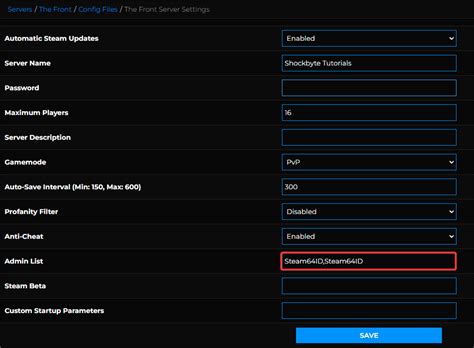 How To Add An Admin To Your The Front Server Knowledgebase Shockbyte