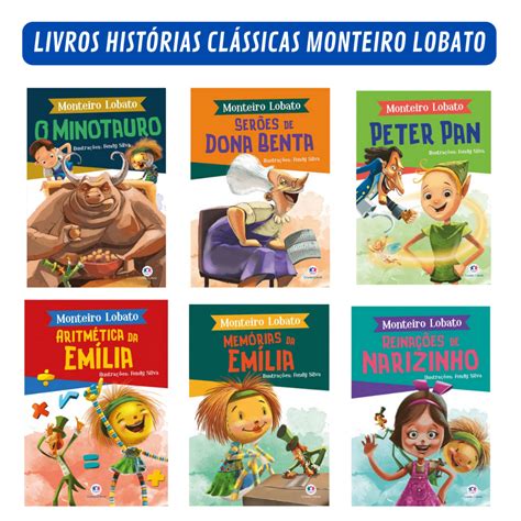 Livros Coleção Monteiro Lobato Histórias Clássicas Infantil Juvenil