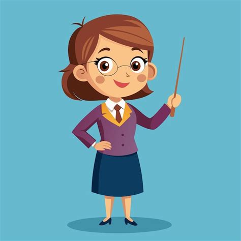 A Girl With A Pointer Pointing To The Right Of The Picture Premium Ai Generated Vector