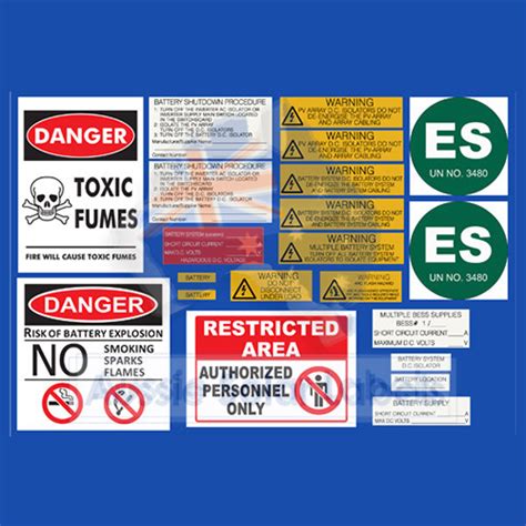 Battery Label Kit 3 Aussie Solar Labels
