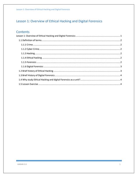 Solution Lesson 1 Overview Of Ethical Hacking And Digital Forensics