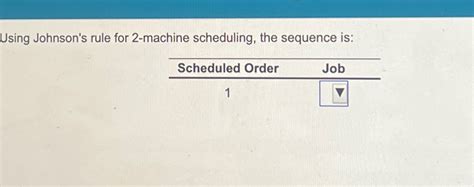 solved using johnson s rule for 2 machine scheduling the