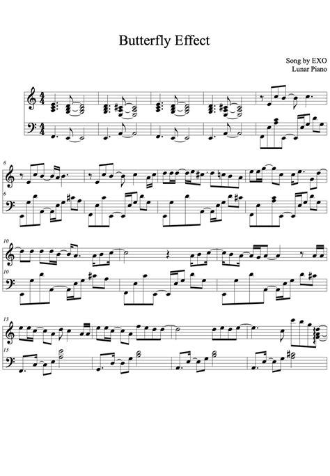 Exo Butterfly Effect نوتة By Lunar Piano