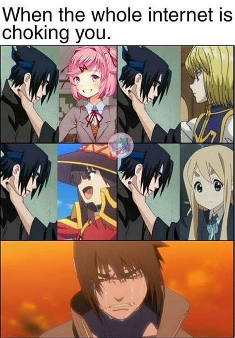 Choking Sasuke Meme Anime Amino