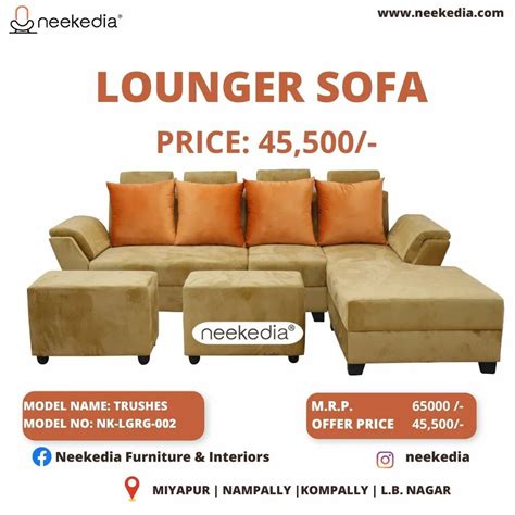 L Shape 4 Seater Lounger Sofa Set At Rs 45500piece In Hyderabad Id