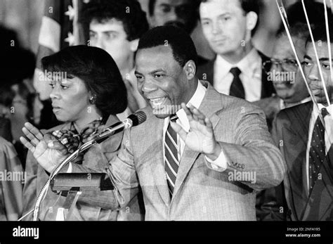 W Wilson Goode Waves To Supporters After Winning The Election To