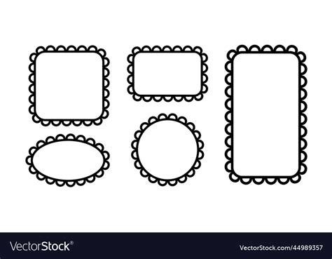 Antique Rectangle Scalloped Border