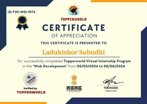 Ladukishor Subudhi On Linkedin Internship Achievement Careergrowth