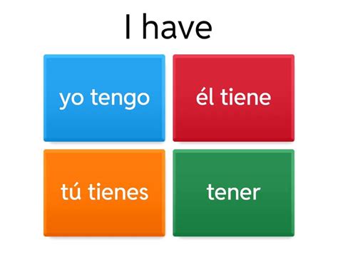 Tener Conjugation Practise Quiz