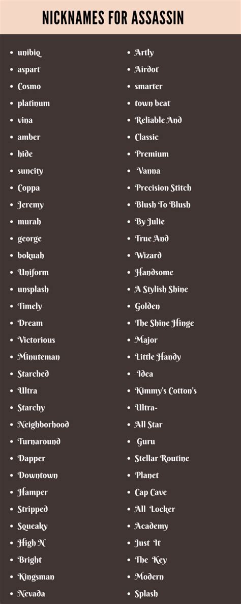 199 Cute Funny And Adorable Nicknames For Assassin