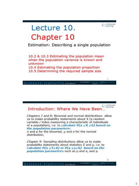 Lecture 10 Pdf Confidence Interval Estimation Theory
