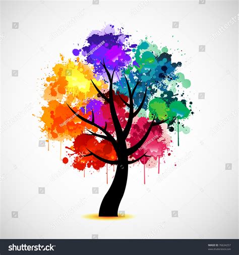 Colorful Tree Background Stock Vector 76634257 Shutterstock