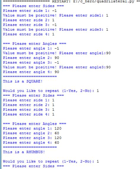 Solved Please Write A Python Program A Quadrilateral Is A Shape With 4 Course Hero