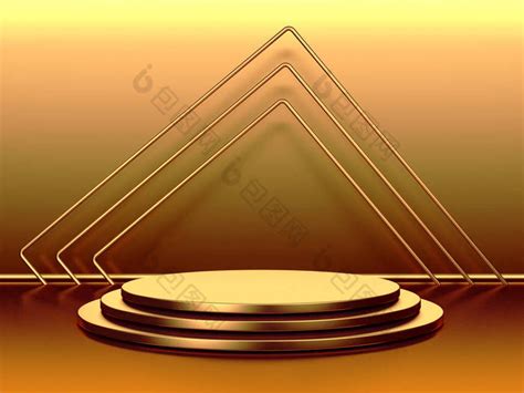 金色的豪华底座或空白讲台漂亮优雅的背景渲图片 包图网企业站
