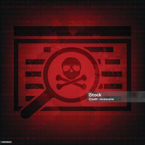 악성 코드 랜 섬 바이러스 파일 세계 지도 배경으로 두개골 돋보기로 암호화 벡터 일러스트 레이 션 사이버 범죄와 사이버 보안 개념입니다 돋보기 광학 기기에 대한 스톡 벡터