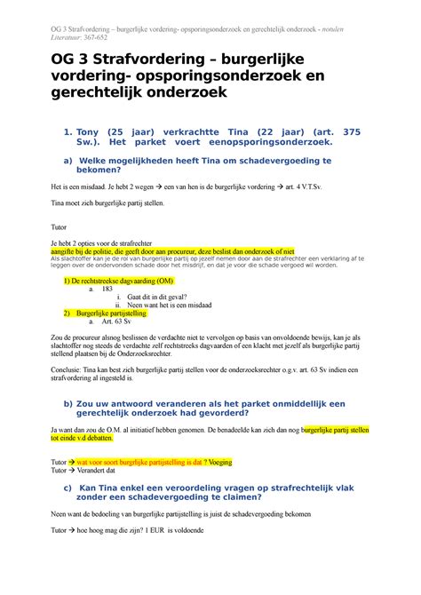 OG 3 Strafvordering Onderwijsbijeenkomst 3 Strafrecht En