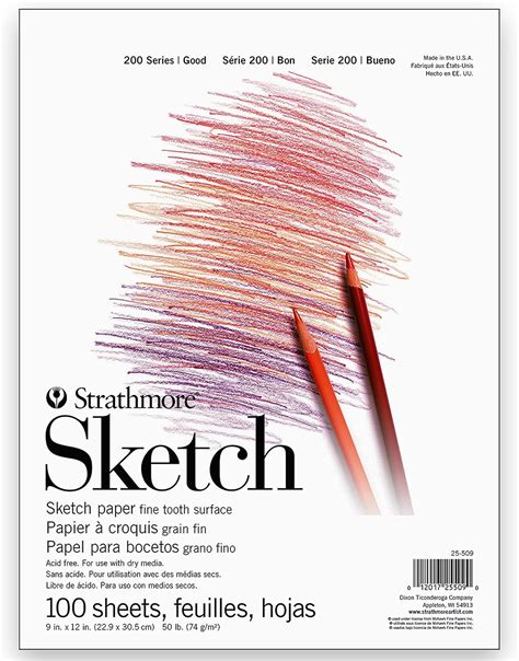 Strathmore 200 Series Sketch Pad 9x12 Inch 100 Sheets Tape Bound