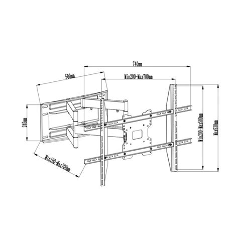 Support Mural Mobile Pour Ecrans Taille De 40 à 100 Pouces Digital