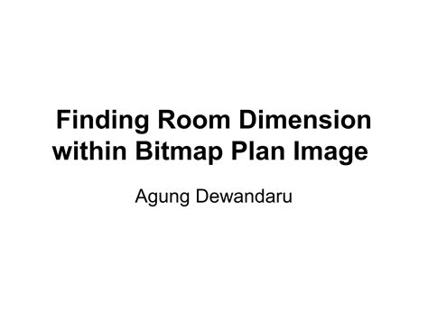 Finding Room Dimension Within Bitmap Plan Image Ppt