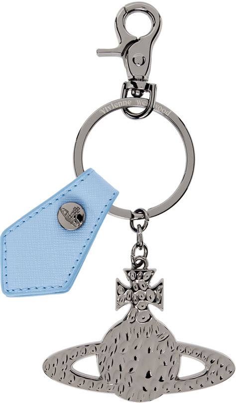 Vivienne Westwood Silver Hammered Orb Keychain Ssense Canada