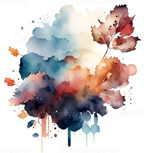 Seasonal Watercolor Autumn Splash Background Ai Generative 27164107 Png