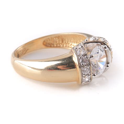14k Yellow Gold Cubic Zirconia Ring Ebth
