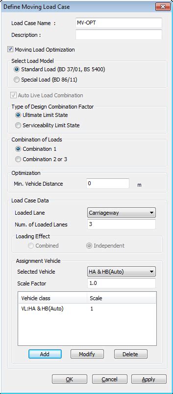 Moving Load Cases